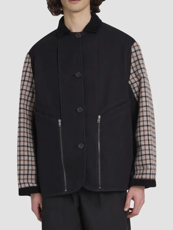 MAISON MARGIELA Wool & Cotton Button-up Coat