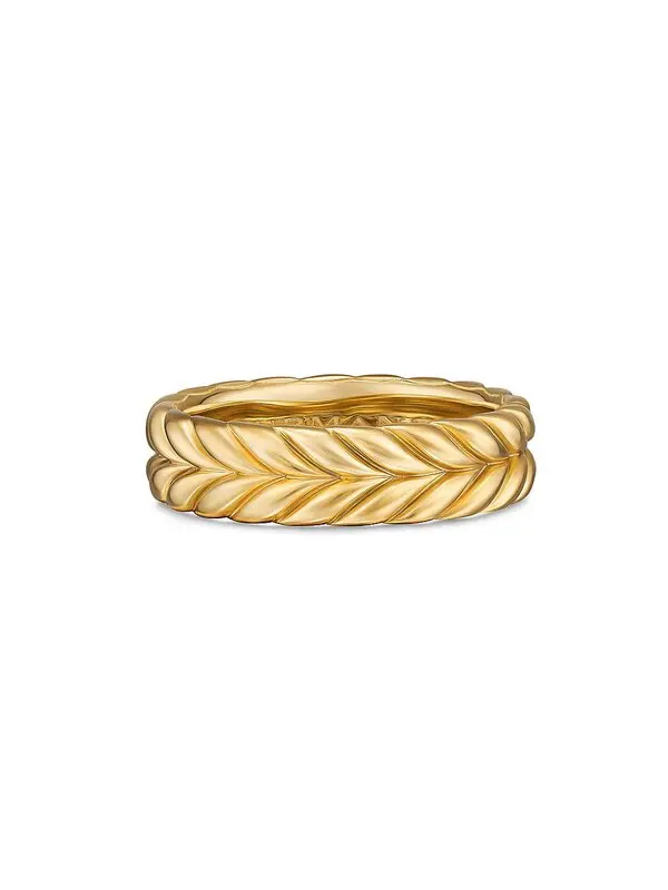 David Yurman Chevron Band Ring In 18k Yellow 6.2mm