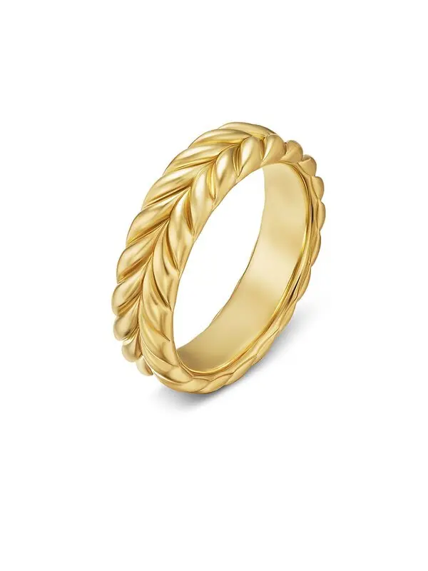 David Yurman Chevron Band Ring In 18k Yellow 6.2mm
