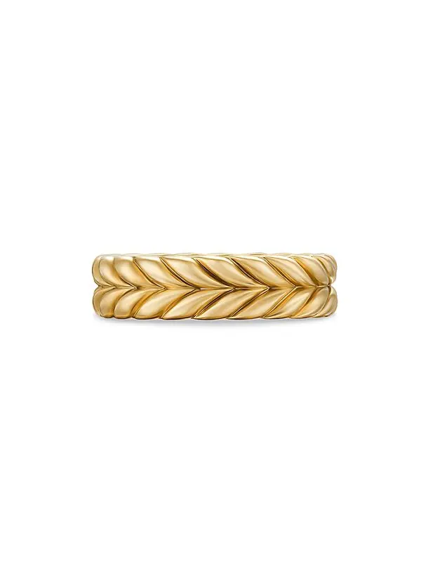 David Yurman Chevron Band Ring In 18k Yellow 6.2mm