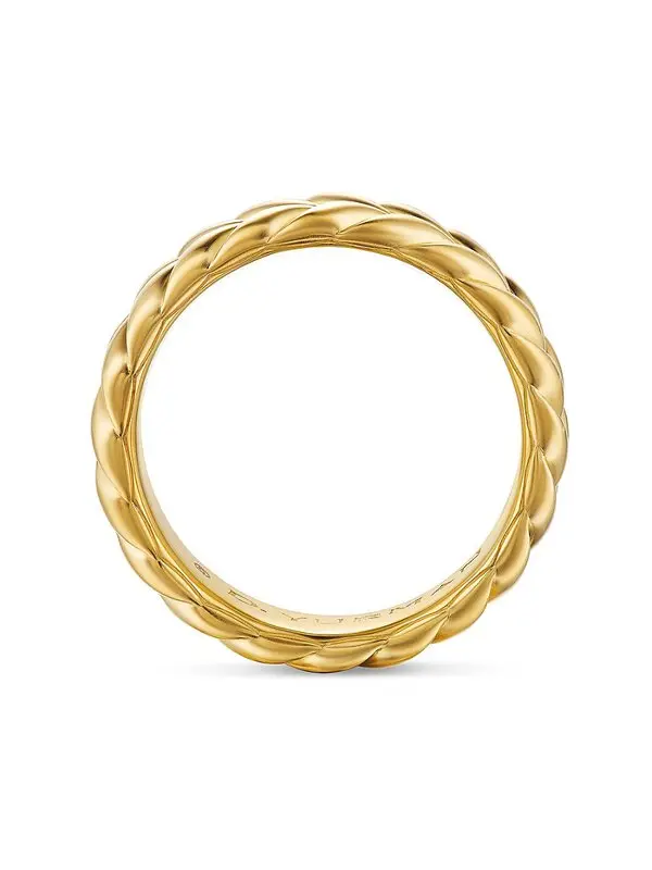 David Yurman Chevron Band Ring In 18k Yellow 6.2mm