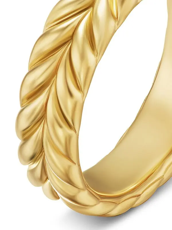 David Yurman Chevron Band Ring In 18k Yellow 6.2mm