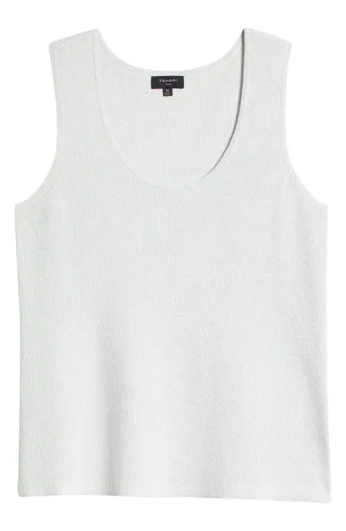 TAHARI ASL Metallic Sweater Tank - White