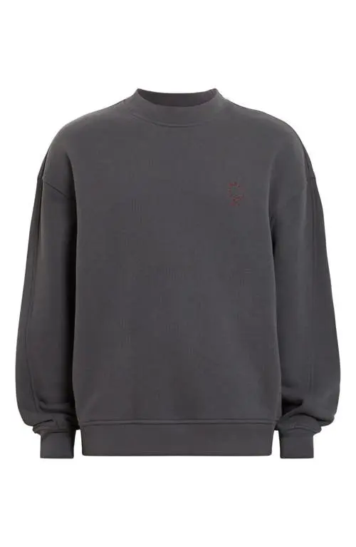ALLSAINTS Haven Embroidered Logo Sweatshirt - Washed Black