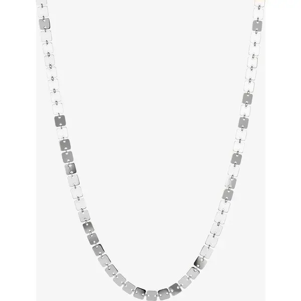 Lana Jewelry 14k Gold Laser Square Chain Necklace - White Gold
