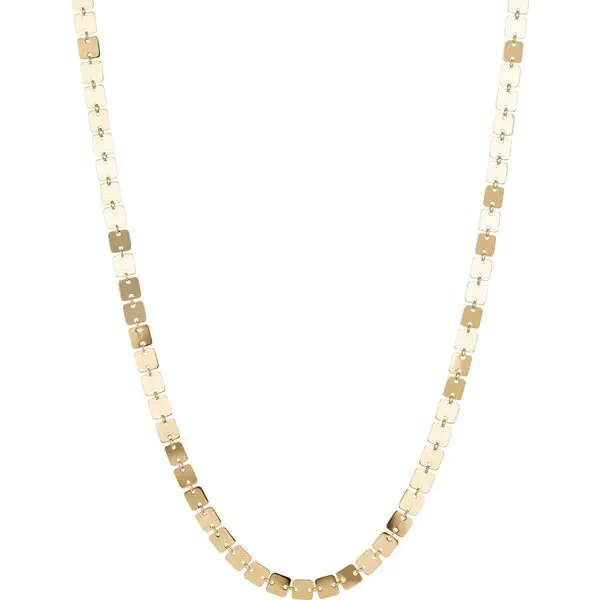 Lana Jewelry 14k Gold Laser Square Chain Necklace - Yellow Gold