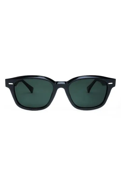 Raen Carby Round Sunglasses - Recycled Black/ Green Polar