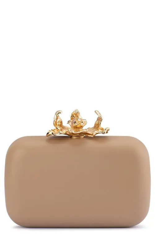 OLGA BERG Adele Orchid Lock Frame Clutch - Natural