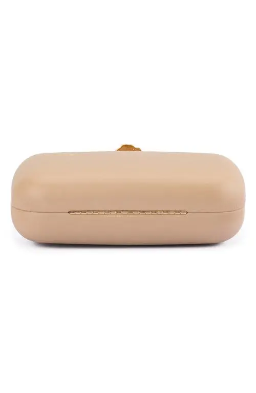 OLGA BERG Adele Orchid Lock Frame Clutch - Natural
