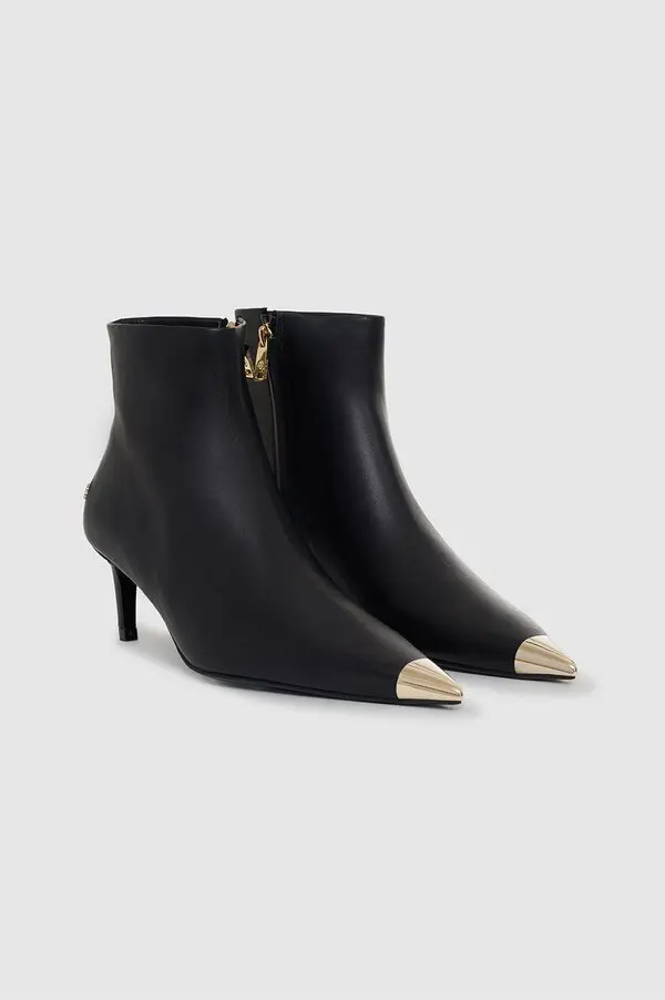 ANINE BING Nina Leather Boots With Metal Cap Toe