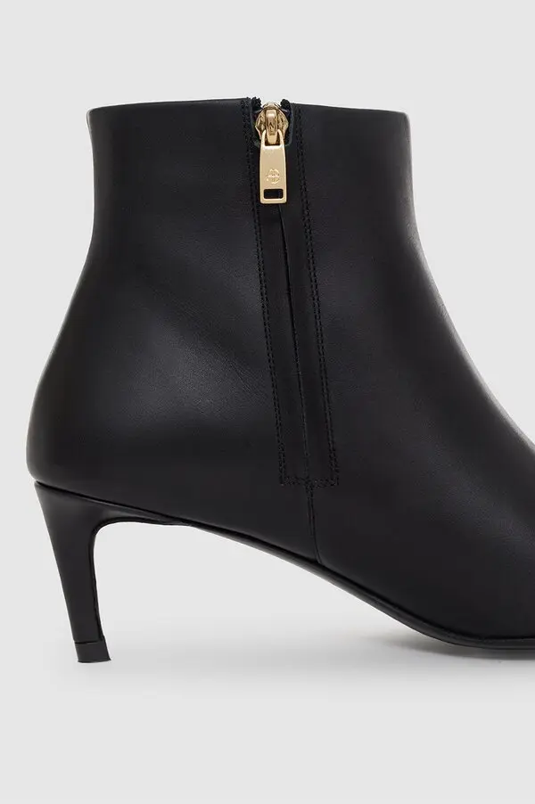 ANINE BING Nina Leather Boots With Metal Cap Toe