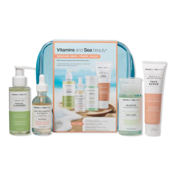 VITAMINS AND SEA BEAUTY Skincare Minis + Travel Pouch - One-color