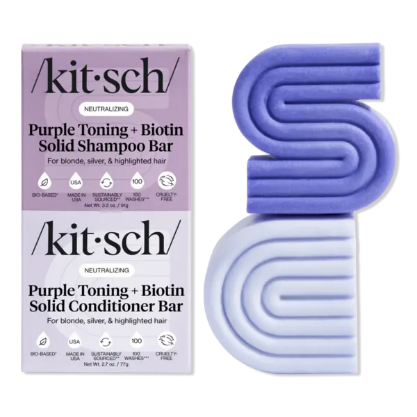 KITSCH Purple Toning Shampoo & Conditioner Bar Combo Pack Orange Blossom & Jasmine - One-color