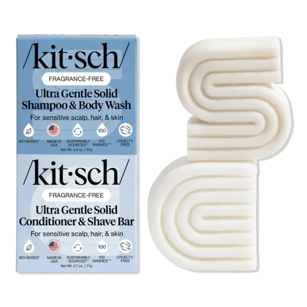 KITSCH Ultra Solid Shampoo & Body Wash And Conditioner & Shave Bar Combo Pack Fragrance-free - One-color