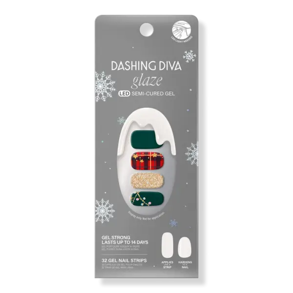 DASHING DIVA Victorian Plaid Glaze Semi-cured Gel Art