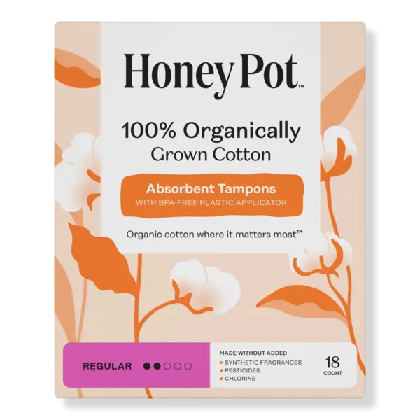 THE HONEY POT COMPANY Organic Cotton Regular, Bpa-free Applicator Tampons - One-color