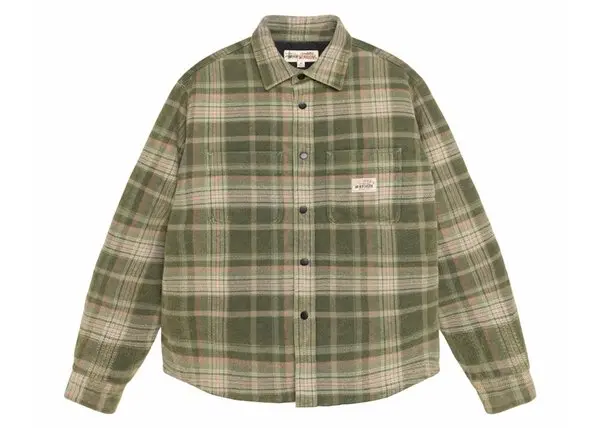 StÜssy Heavy Washed Plaid Shirt - Green