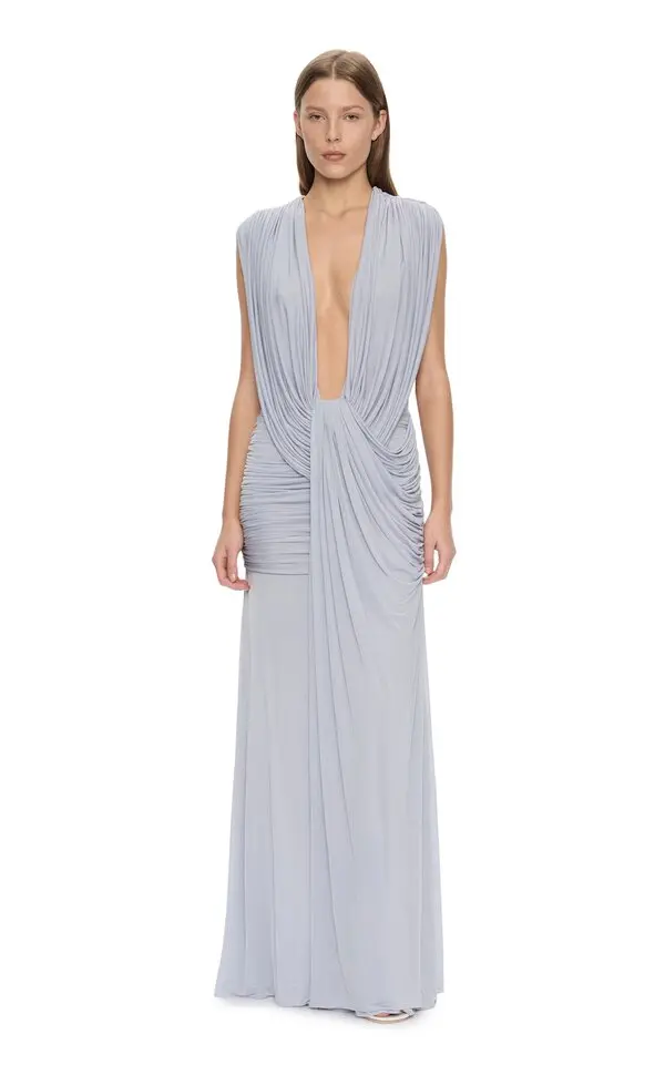 Christopher Esber Ripple Draped Gown - Light Grey