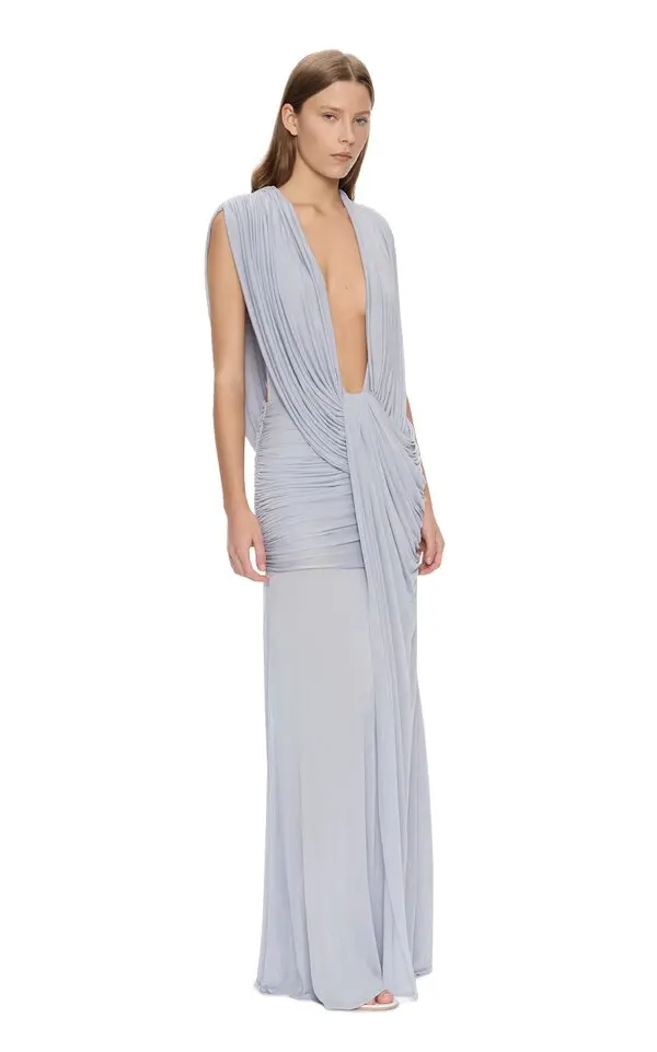 Christopher Esber Ripple Draped Gown - Light Grey