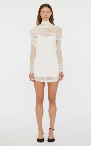 Christopher Esber Chisto Sheer Wrap Silk Mini Dress