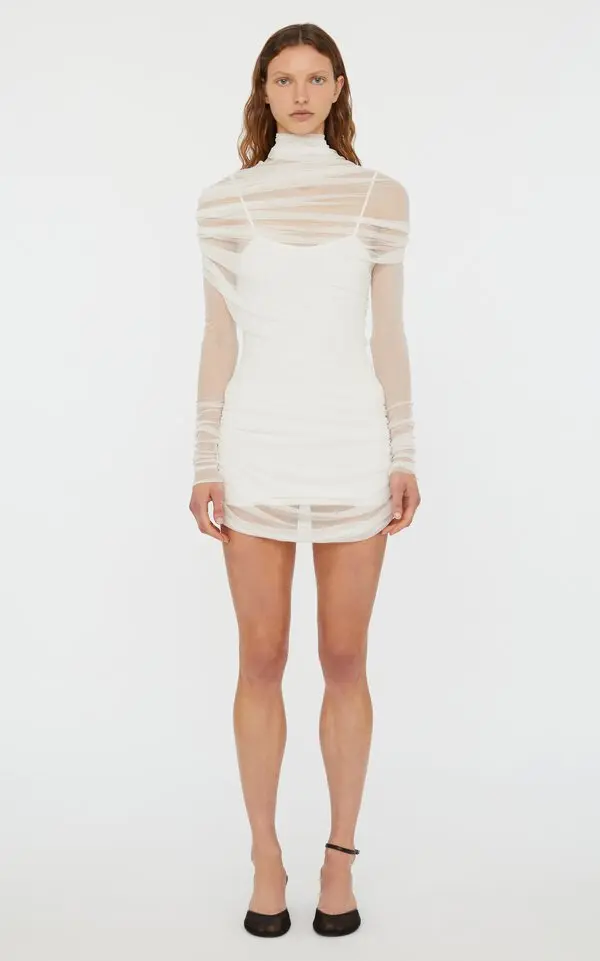 Christopher Esber Chisto Sheer Wrap Silk Mini Dress