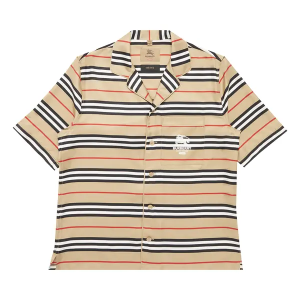 Supreme X Burberry Icon Stripe Silk Pyjama Shirt 'dusty - Pink