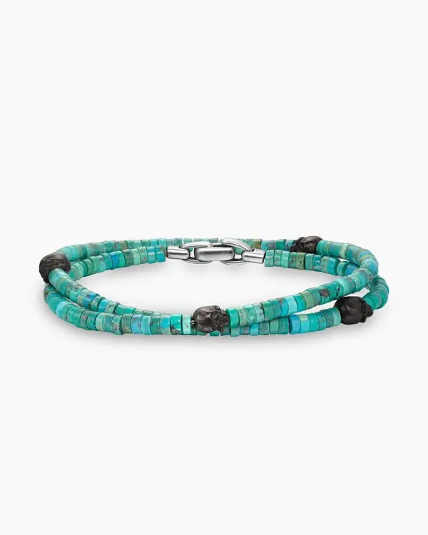 David Yurman Memento Mori Skull Bracelet - American 8 Turquoise