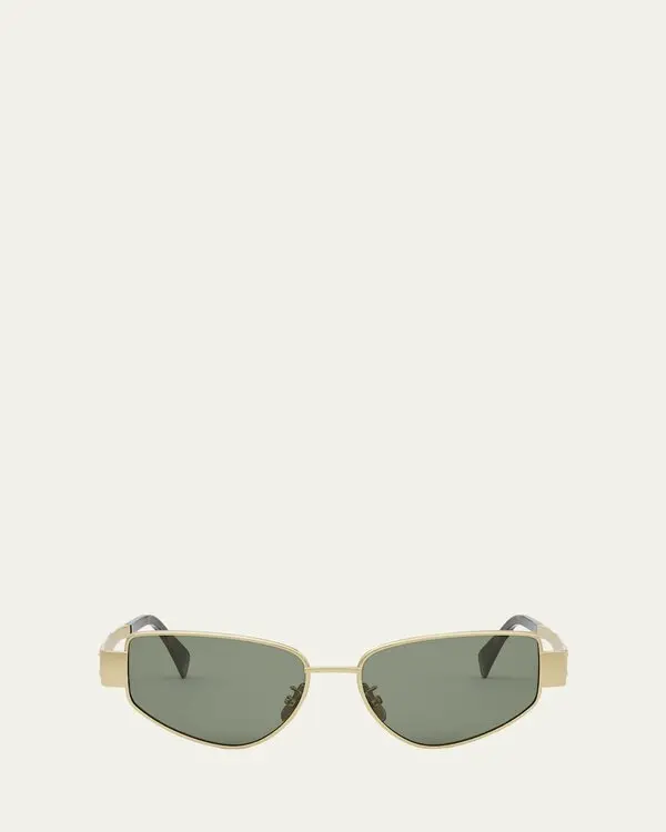 Celine Triomphe Metal Cat-eye Sunglasses - Shiny Endura Gold Green