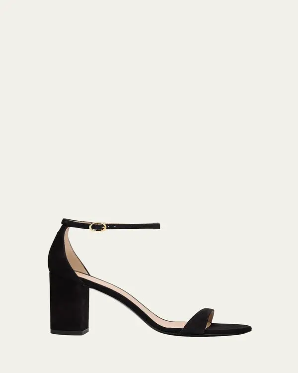 STUART WEITZMAN Nudist Suede Ankle-strap Sandals