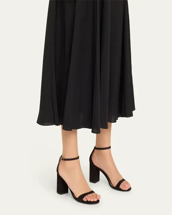 STUART WEITZMAN Nudist Suede Ankle-strap Sandals