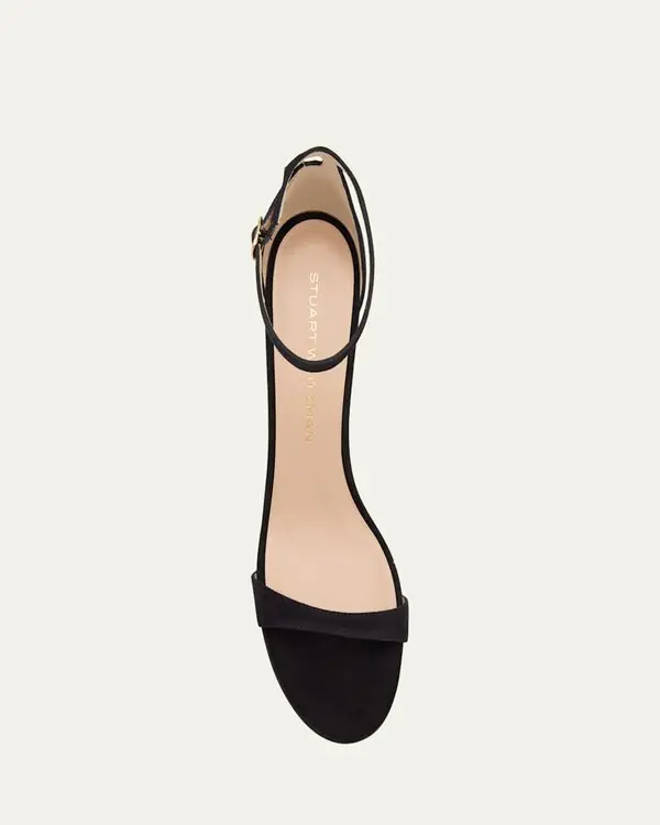 STUART WEITZMAN Nudist Suede Ankle-strap Sandals