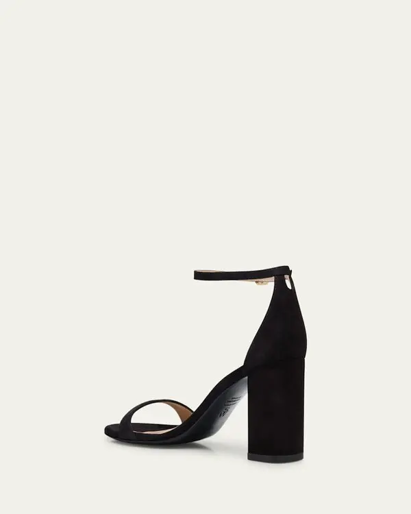 STUART WEITZMAN Nudist Suede Ankle-strap Sandals