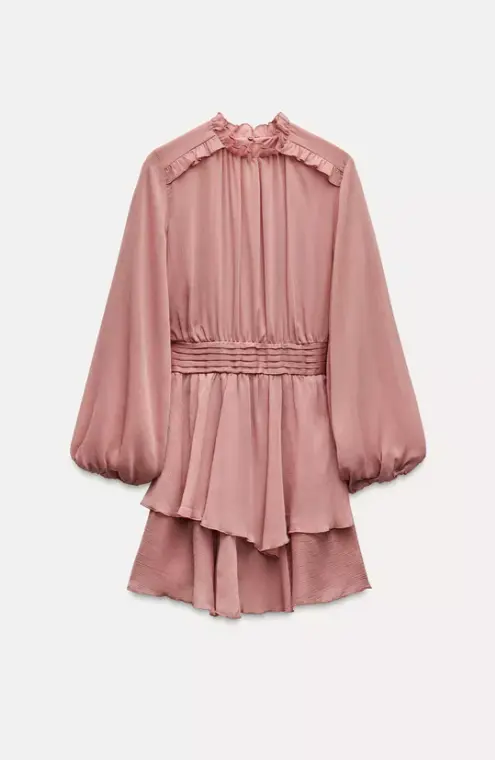 open lace back dress Candy Pink Ruffle Detail Tie Back Poplin Dress – Aquarius Brand