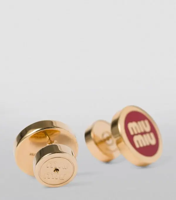 Miu Miu Enamelled Logo Earrings