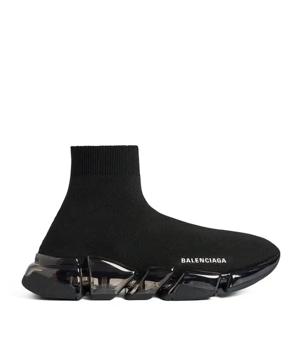 Balenciaga Speed 2.0 Clear Sole Sneakers - Black