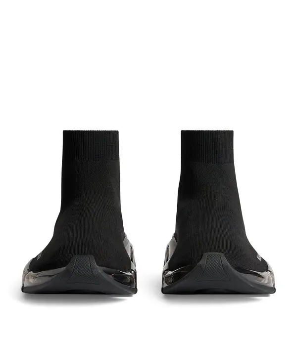 Balenciaga Speed 2.0 Clear Sole Sneakers - Black