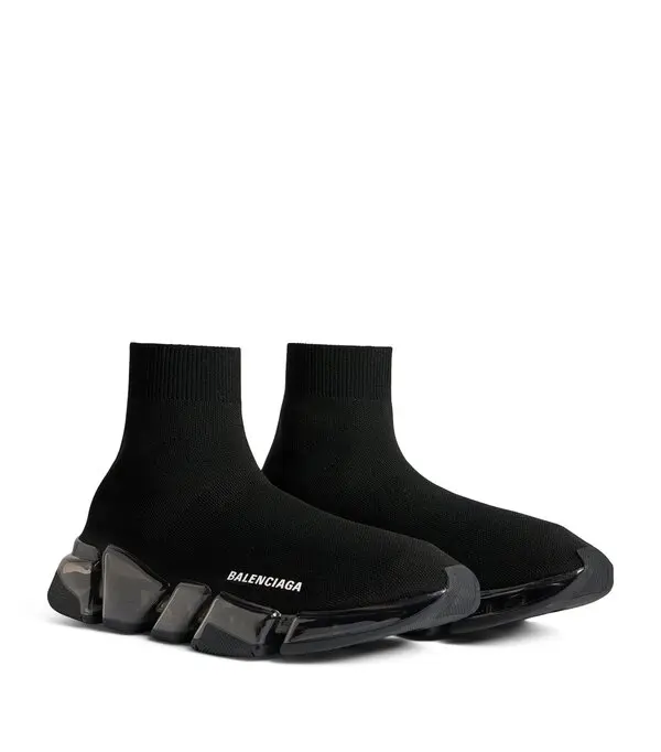 Balenciaga Speed 2.0 Clear Sole Sneakers - Black