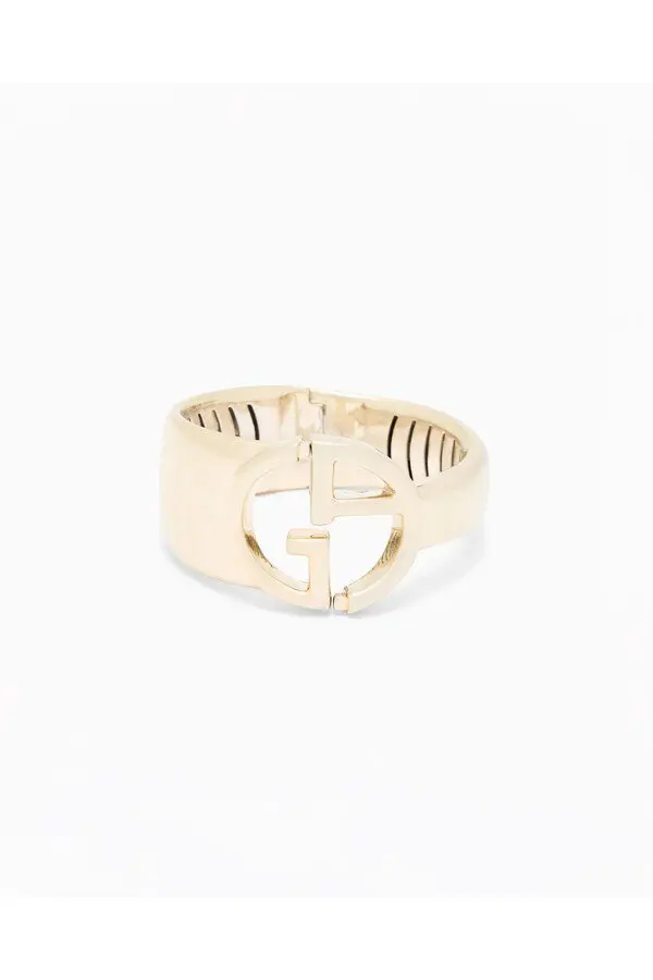 Giorgio Armani Contoured Ga Logo Bracelet - Gold