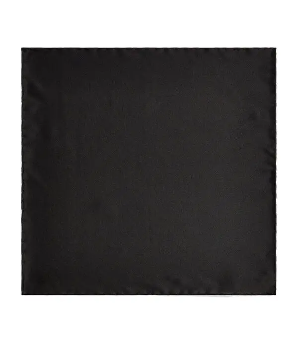 Brioni Silk Pocket Square - Black