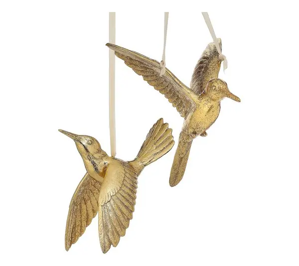 VALERIE PARR HILL 7' Hummingbird Ornament Set Of 2 Valerie - One-color