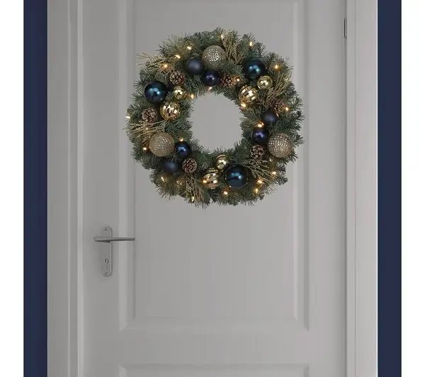 HAUTE DECOR 24' Prelit Sutton Place Wreath