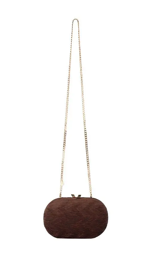 OLGA BERG Natalie Pleated Oval Clutch