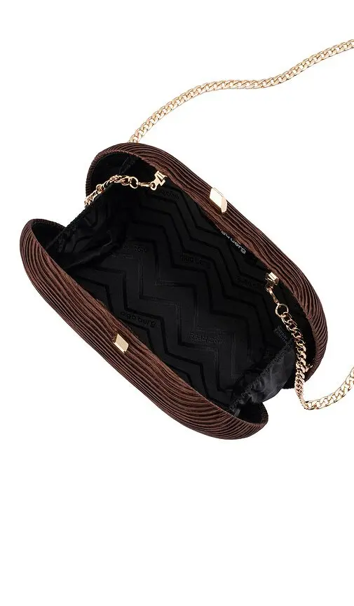 OLGA BERG Natalie Pleated Oval Clutch
