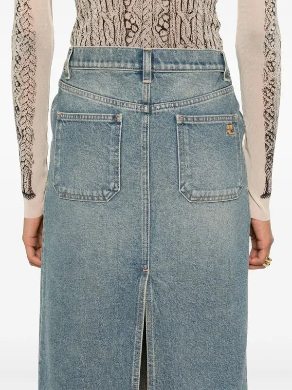 COURREGES Denim Midi Skirt