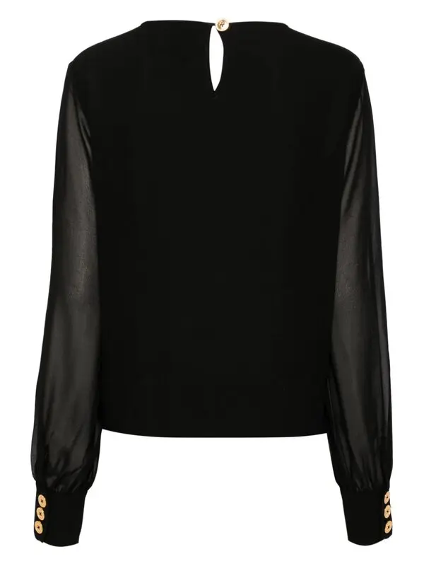 EDWARD ACHOUR PARIS Pleat-detailing Semi-sheer Blouse
