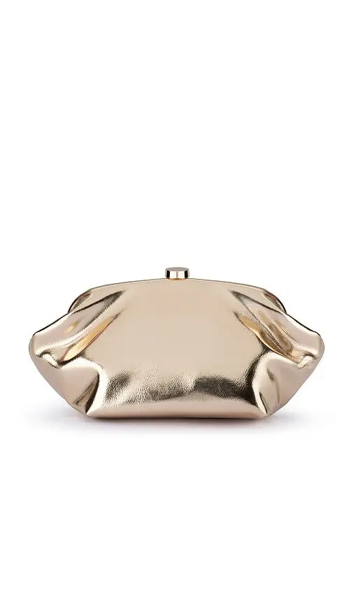 OLGA BERG Tally Metallic Clutch - Gold