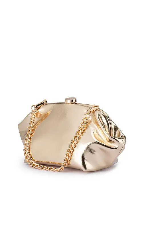 OLGA BERG Tally Metallic Clutch - Gold