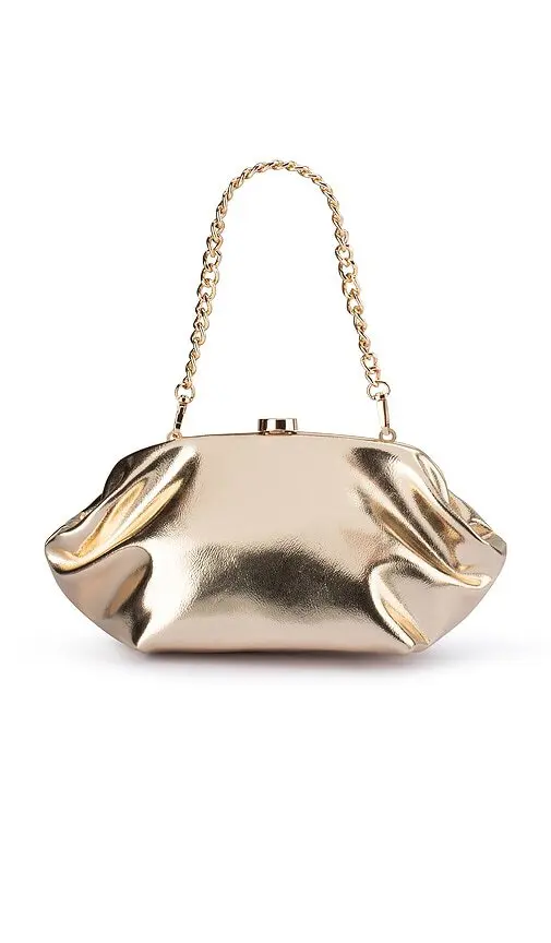 OLGA BERG Tally Metallic Clutch - Gold