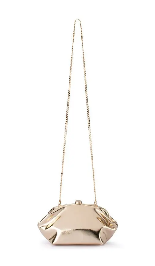 OLGA BERG Tally Metallic Clutch - Gold