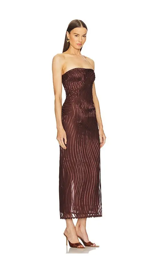 MICHAEL COSTELLO Opal Midi Dress - Chocolate Brown